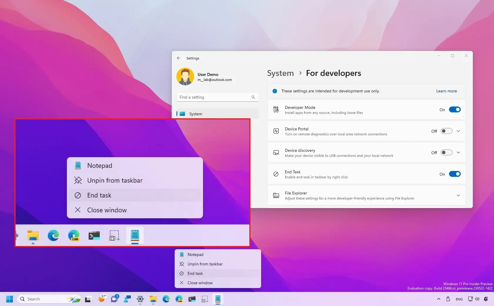 How To Enable Taskbar End Task Option On Windows 11 Pureinfotech How To Enable Taskbar End Task Option On Windows 11 Pureinfotech