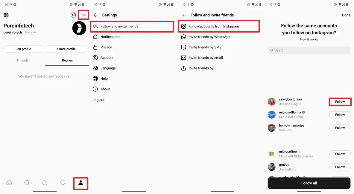 How to follow Instagram users not yet on Threads - Pureinfotech