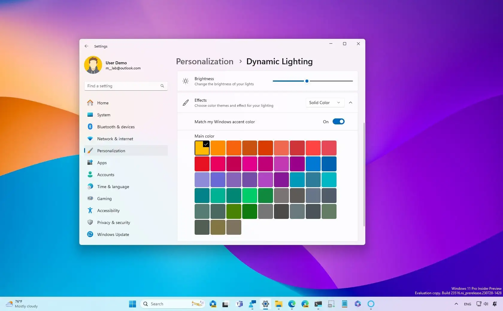 How to enable Dynamic Lighting to match accent color for RGB ... How to enable Dynamic Lighting to match accent color for RGB ...