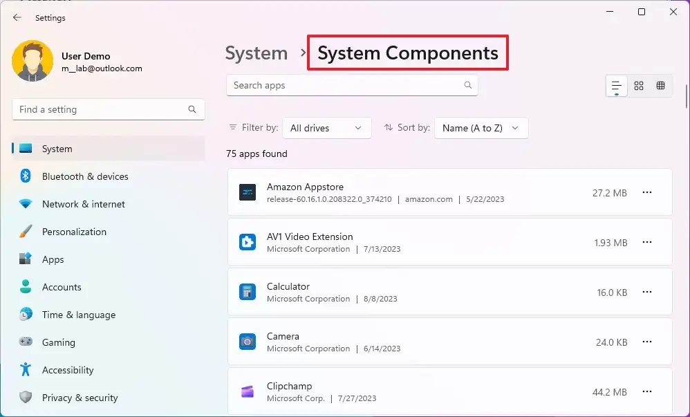 Windows 11 23H2 to show 'System Components' label - Pureinfotech