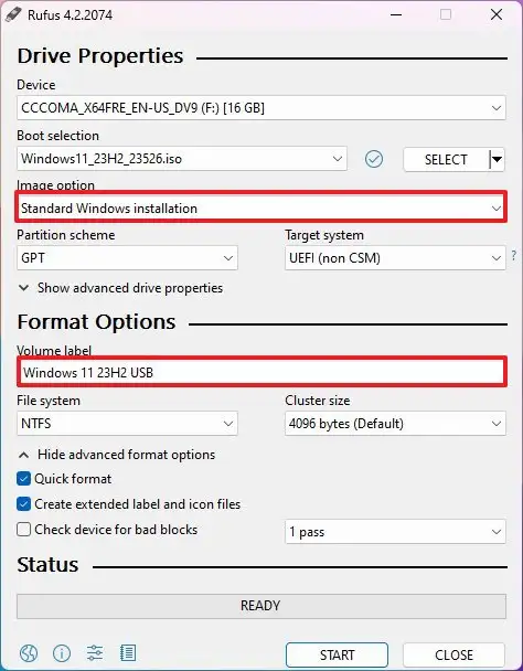 How to use Rufus to create bootable Windows 11 23H2 USB - Pureinfotech