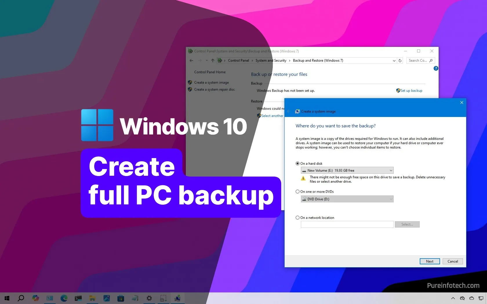 How to create full backup on Windows 10 - Pureinfotech