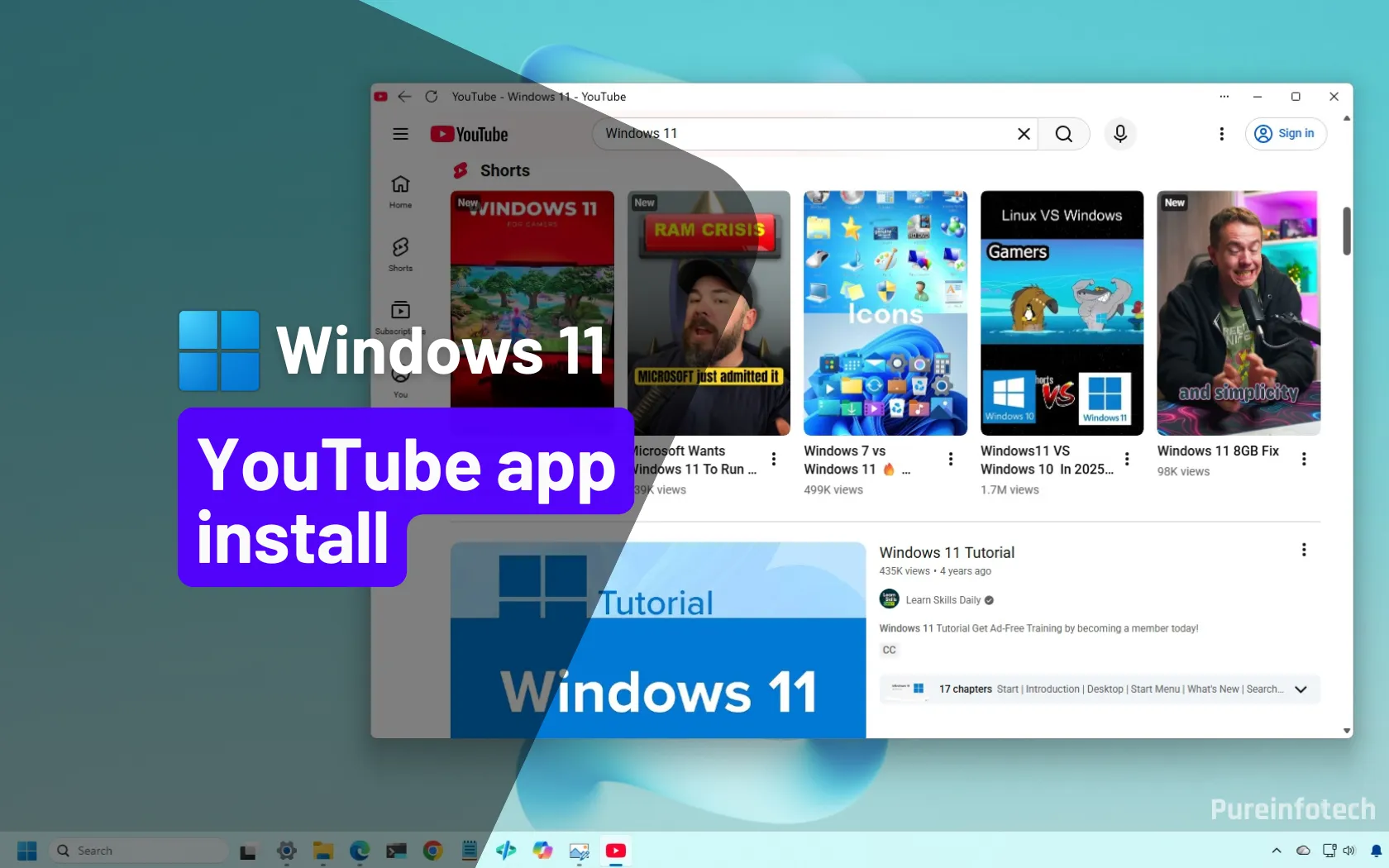 How To Install Youtube Web App On Windows 11 10 Pureinfotech