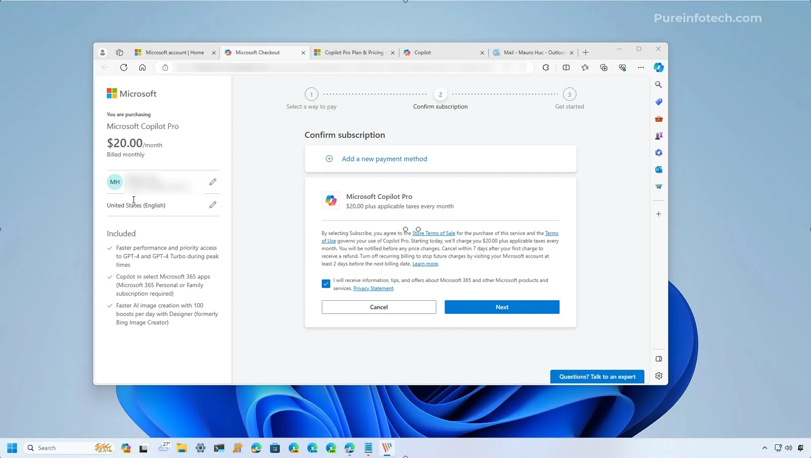 How to get Copilot Pro subscription (individual) - Pureinfotech How to get Copilot Pro subscription (individual) - Pureinfotech