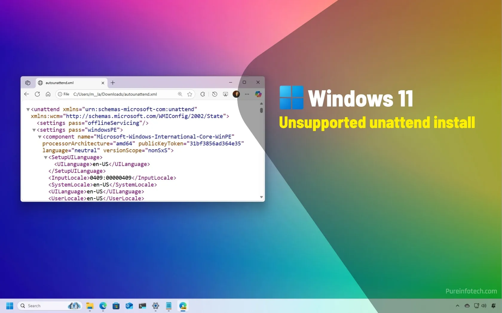 How to use unattended answer file on unsupported hardware to install ...