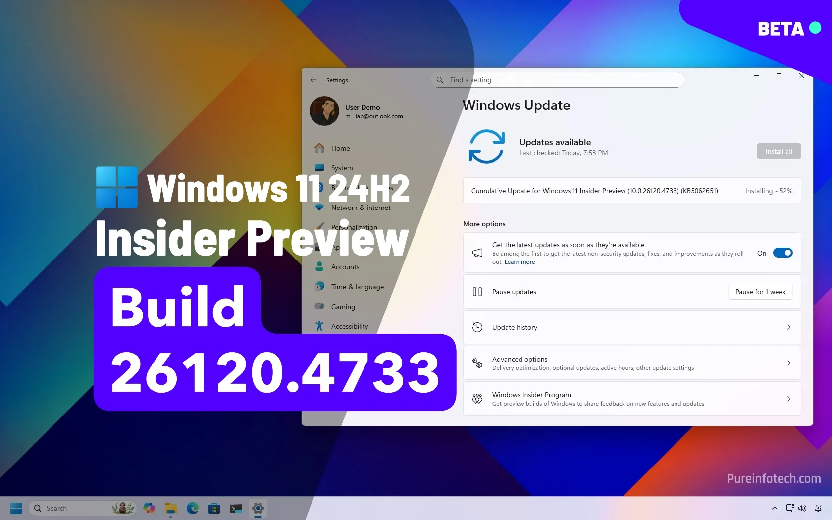 Build 26120.4733 (KB5062651) for Windows 11 24H2 releases with changes (Beta) - Pureinfotech