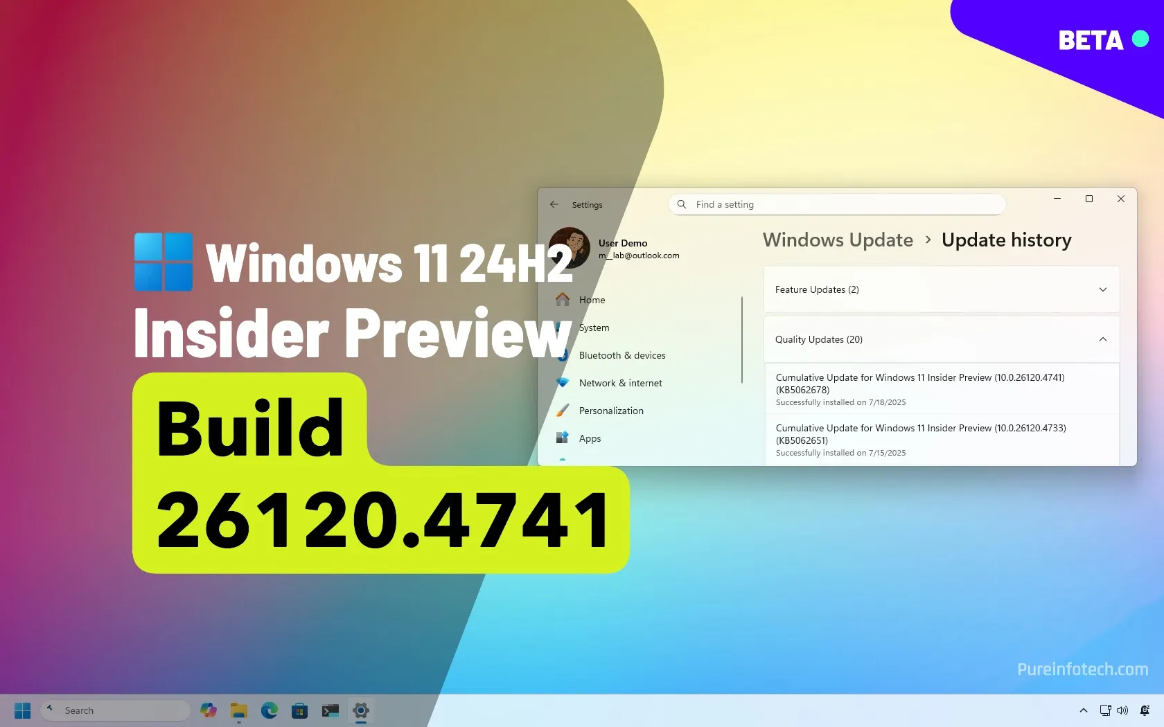 Build 26120.4741 (KB5062678) for Windows 11 24H2 rolls out new features (Beta) - Pureinfotech