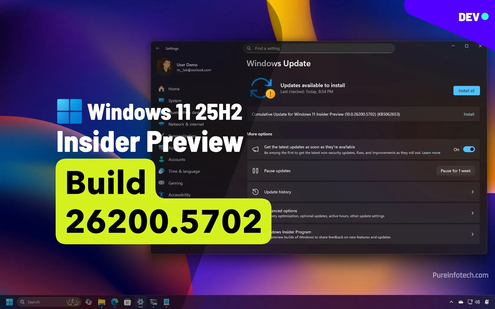 Build 26200.5702 (KB5062653) for Windows 11 25H2 brings new features ...