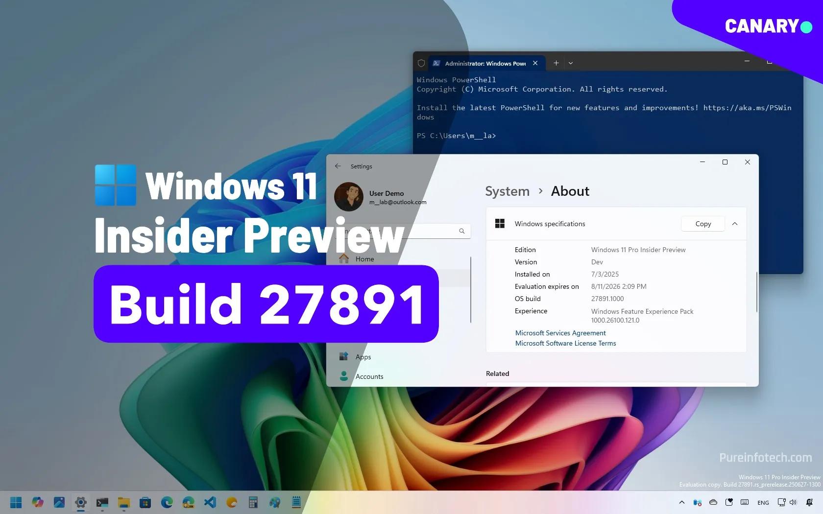 Build 27891 for Windows 11 removes PowerShell (legacy) in Canary ...