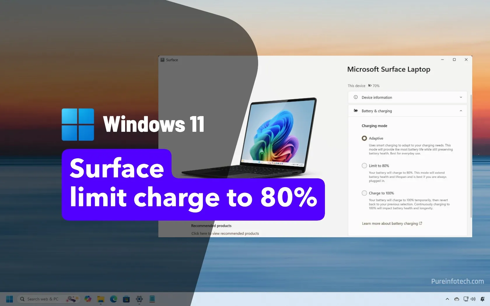 How to limit Surface battery charge to 80 percent on Windows 11 ...