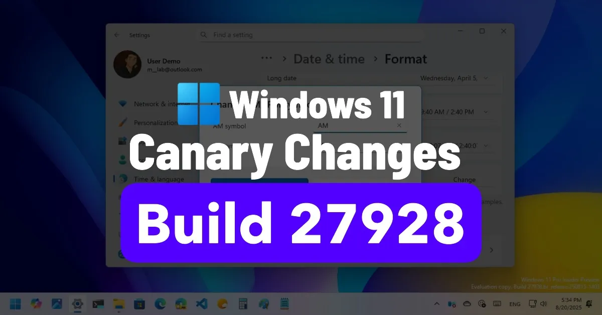 Build 27928 for Windows 11 phases out more Control Panel features (Canary) - Pureinfotech