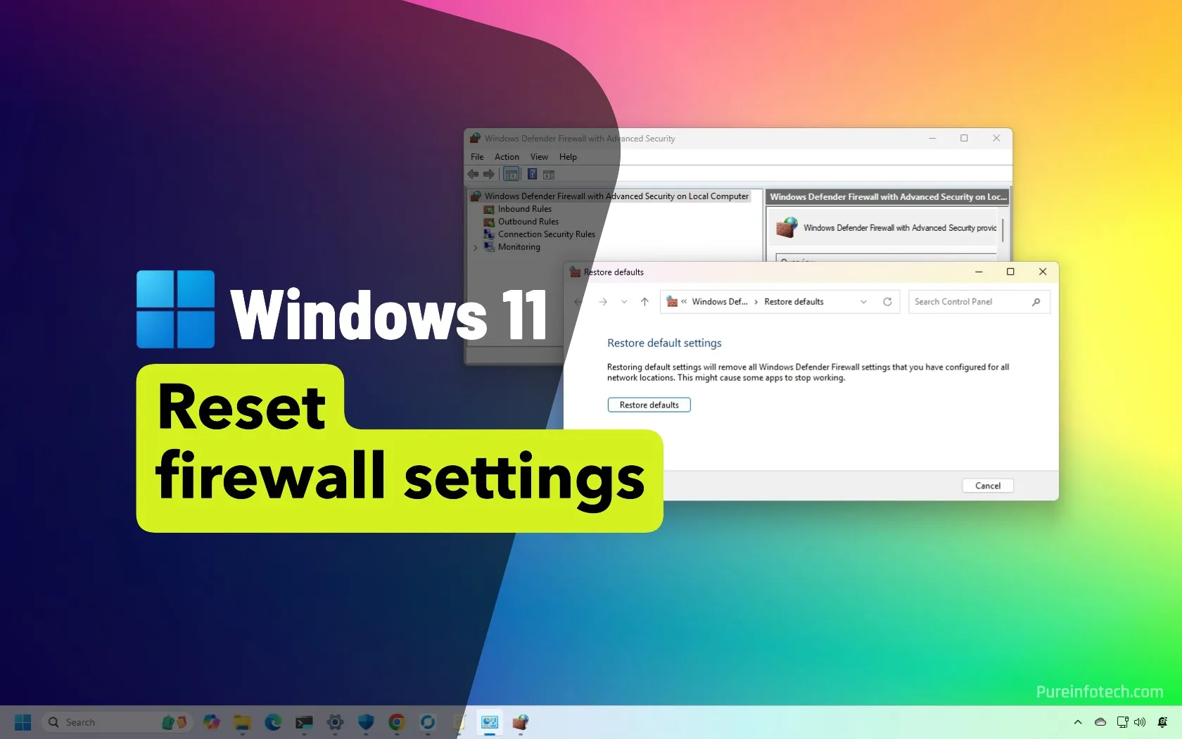 How to reset Defender Firewall settings on Windows 11 - Pureinfotech