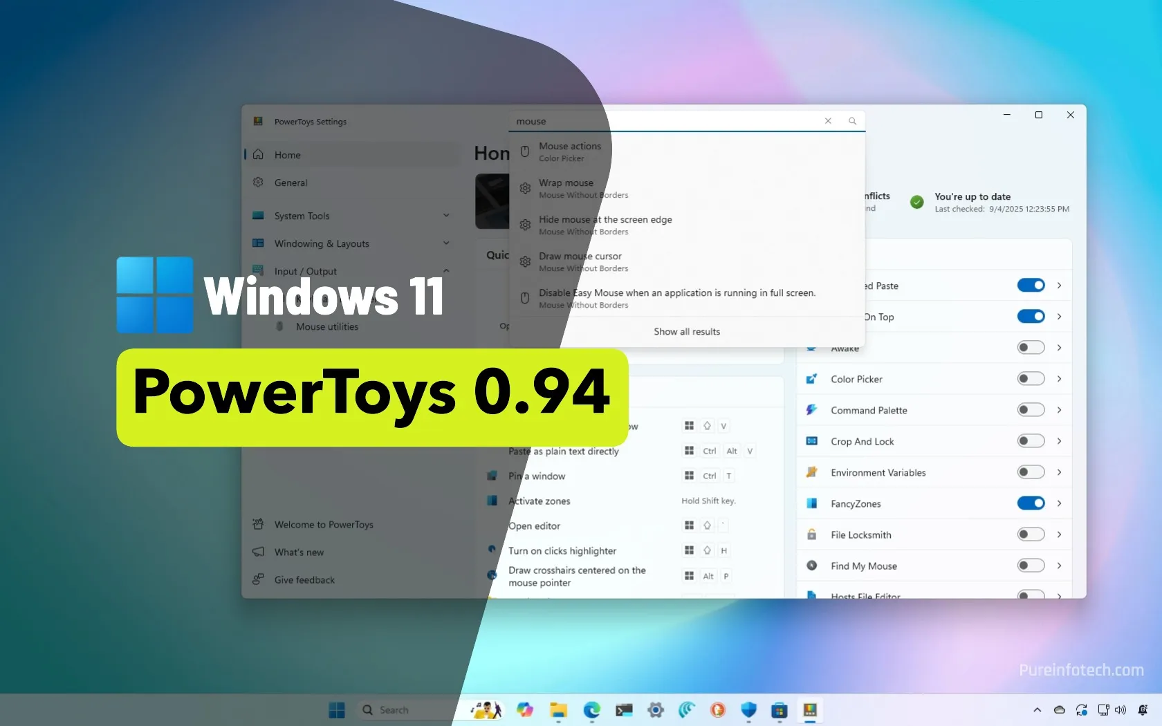 PowerToys version 0.94 adds three major new features - Pureinfotech