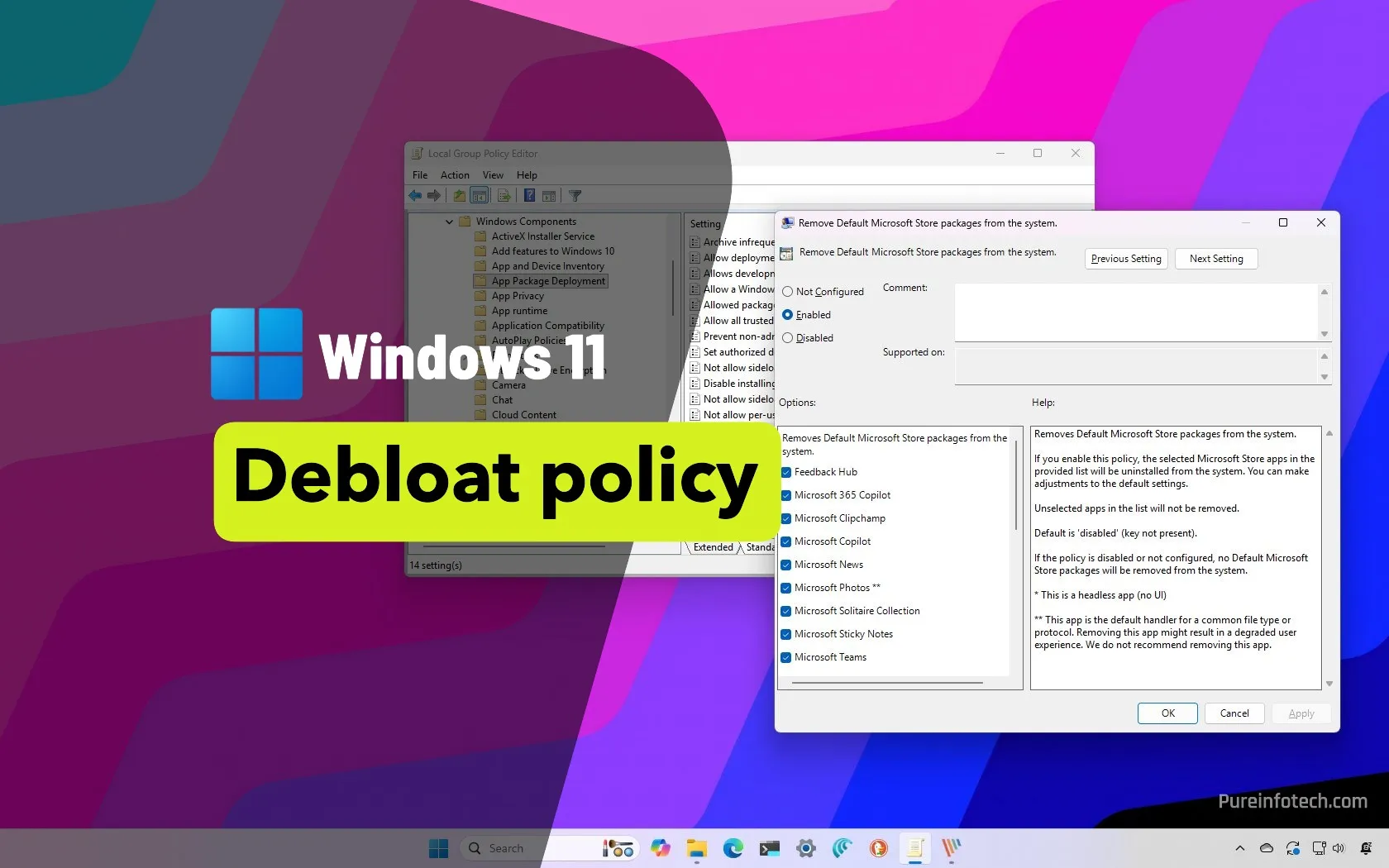 How to use Windows 11’s built-in policy to remove bloatware - Pureinfotech