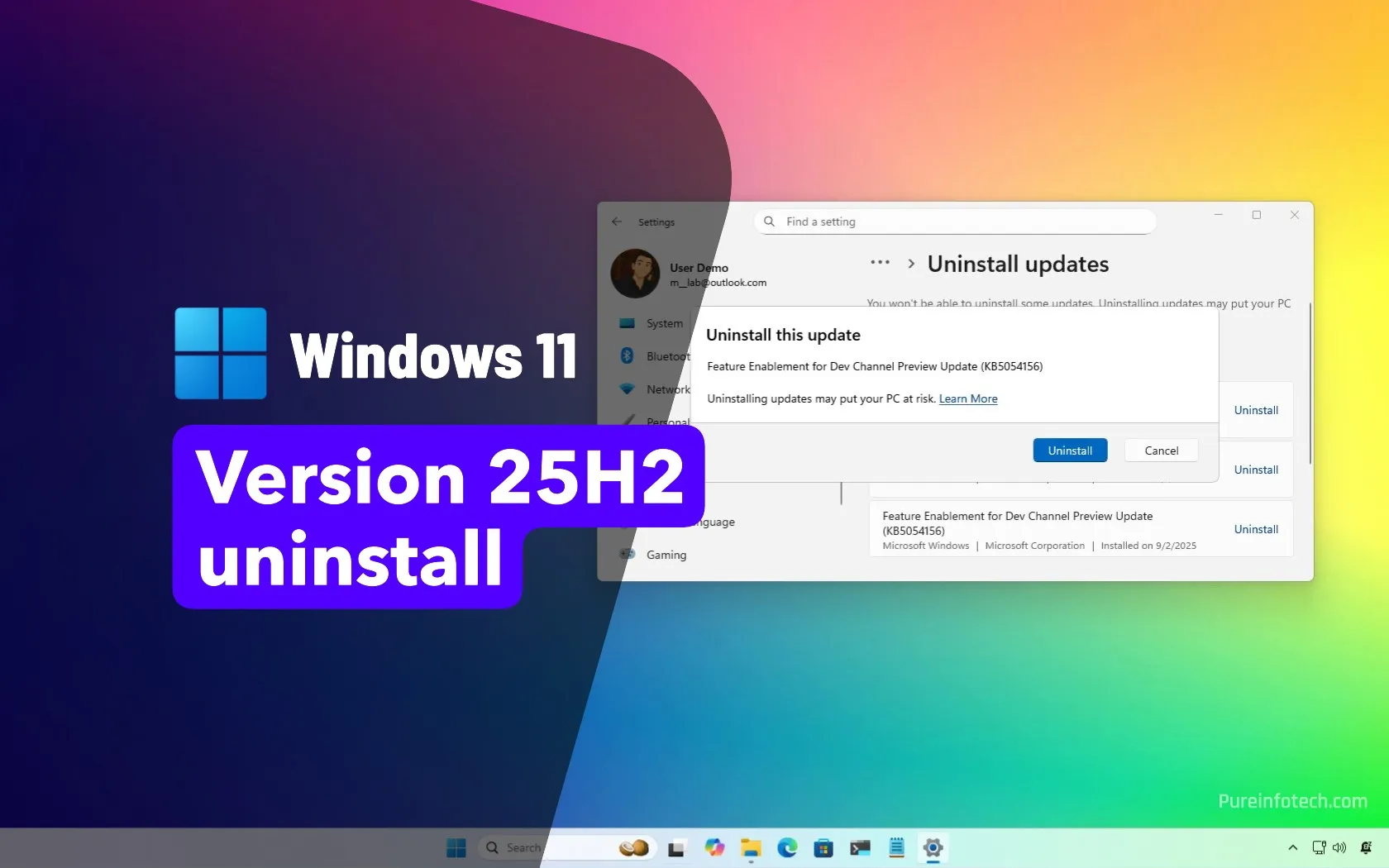 How to safely uninstall Windows 11 25H2 - Pureinfotech