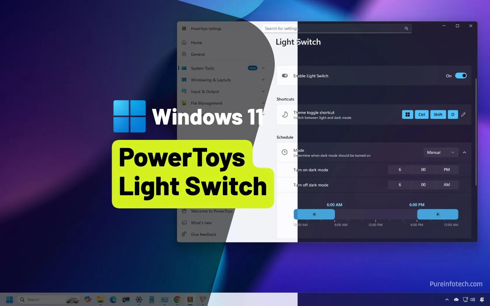 How to auto-switch light and dark mode with PowerToys on Windows 11 ...