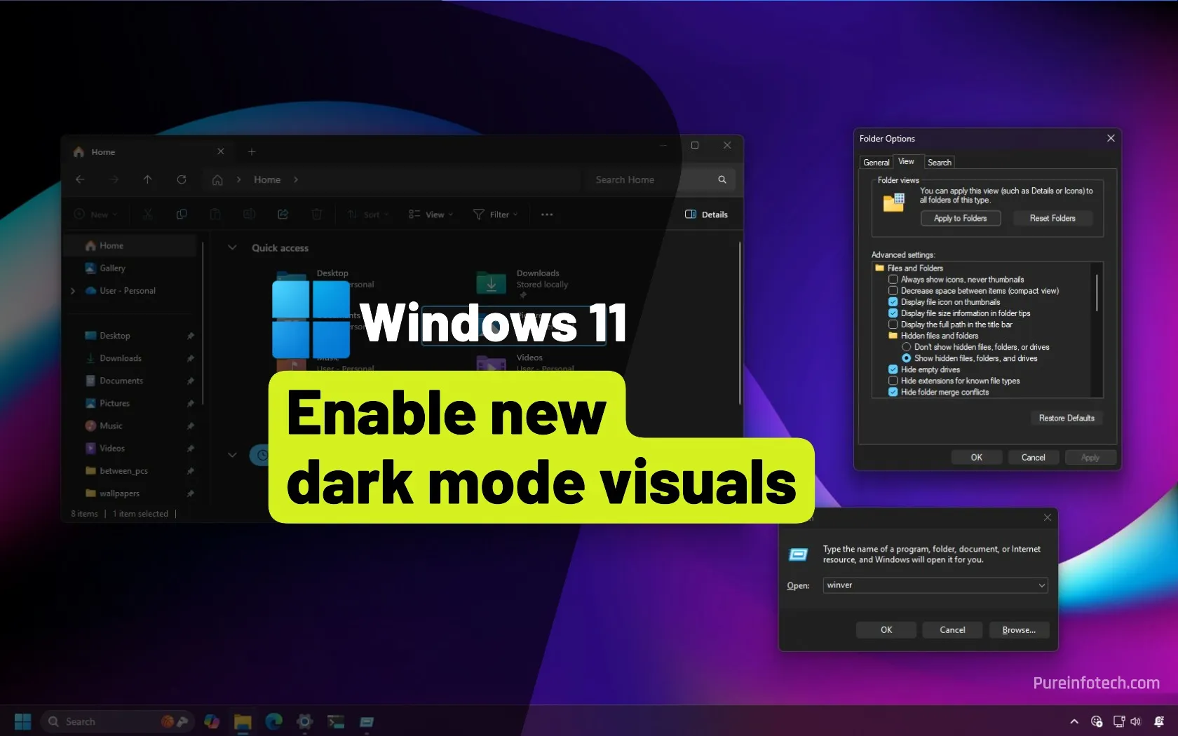 How to enable new dark mode visuals coming to Windows 11 - Pureinfotech