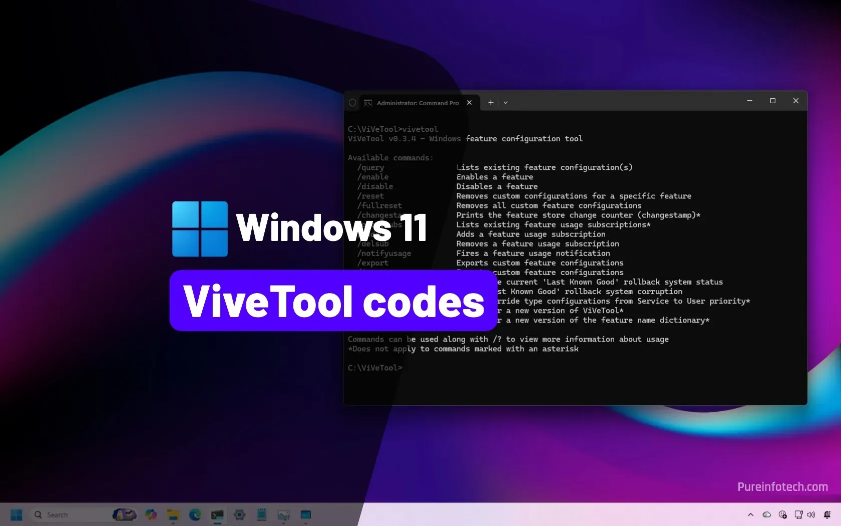 Complete list of ViveTool codes to enable hidden features on Windows 11 - Pureinfotech