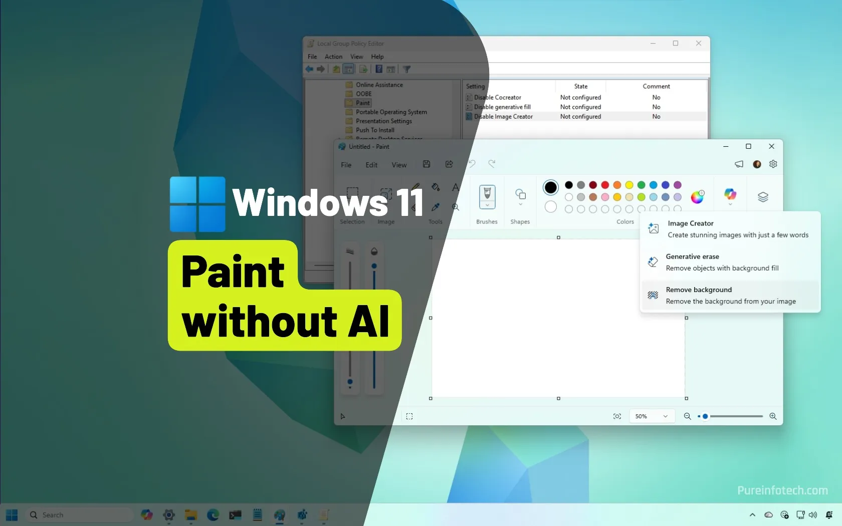 How to disable AI features in the Paint app on Windows 11 - Pureinfotech