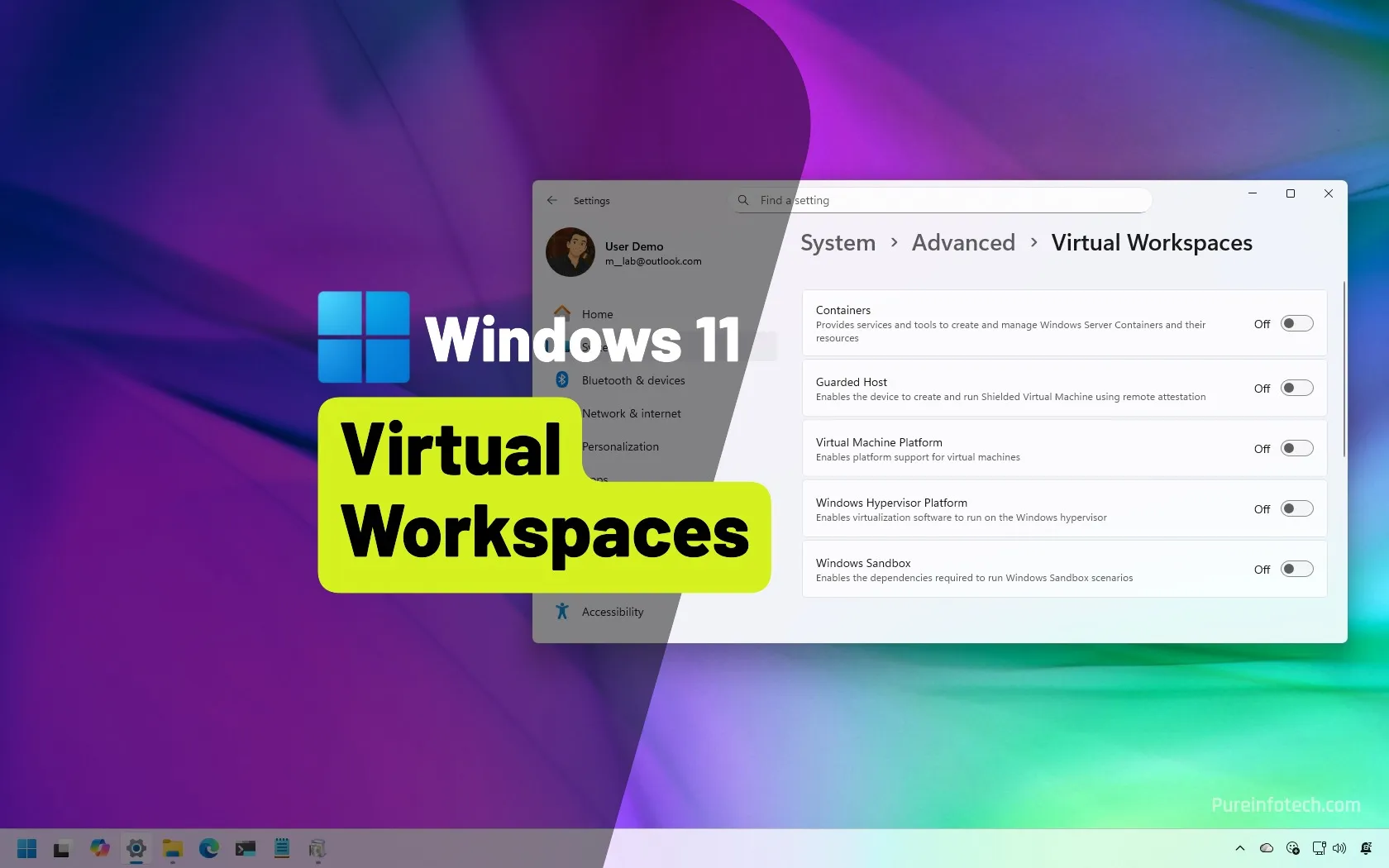 Windows 11's Virtual Workspaces let you enable Hyper-V and Sandbox via Settings app - Pureinfotech
