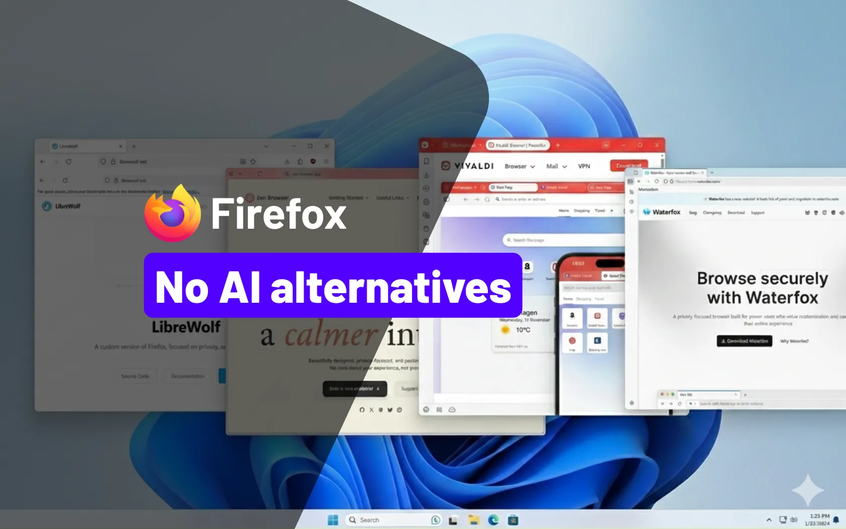4 Firefox alternatives without AI features for Windows 11 - Pureinfotech