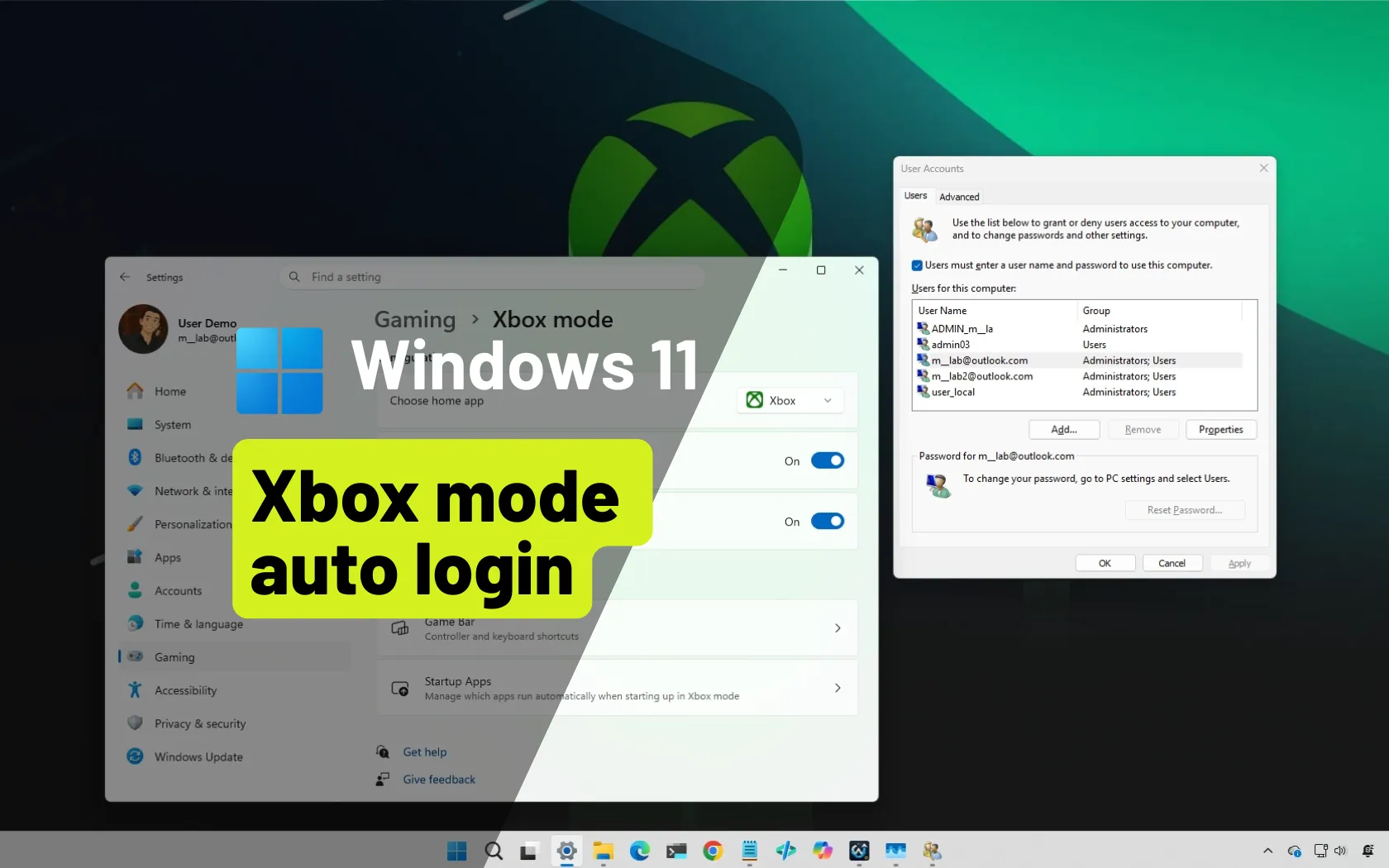 How to auto-sign in and boot directly to Xbox mode on Windows 11 ...