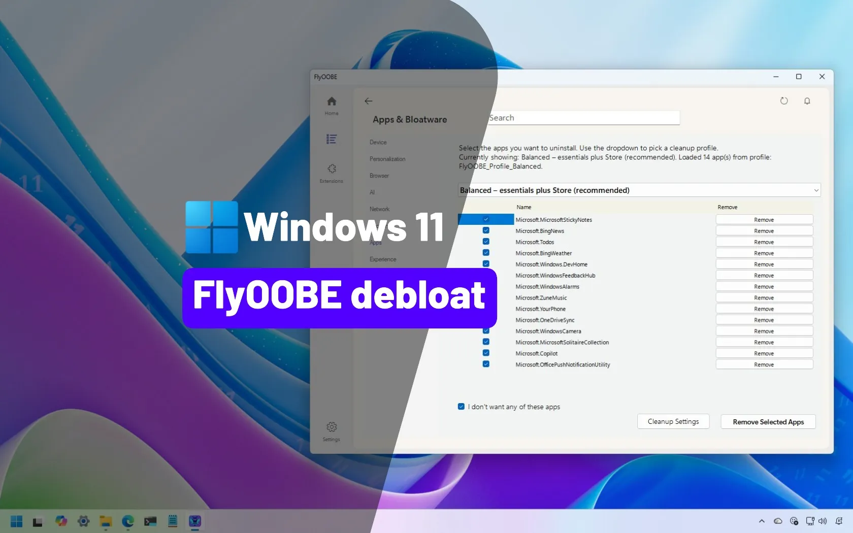 How to use FlyOOBE to debloat Windows 11 - Pureinfotech