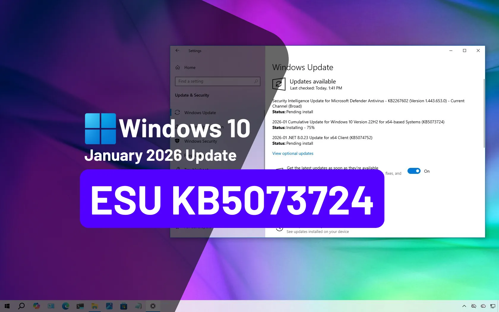 KB5073724 (build 19045.6809) for Windows 10 ESU drops as the January ...