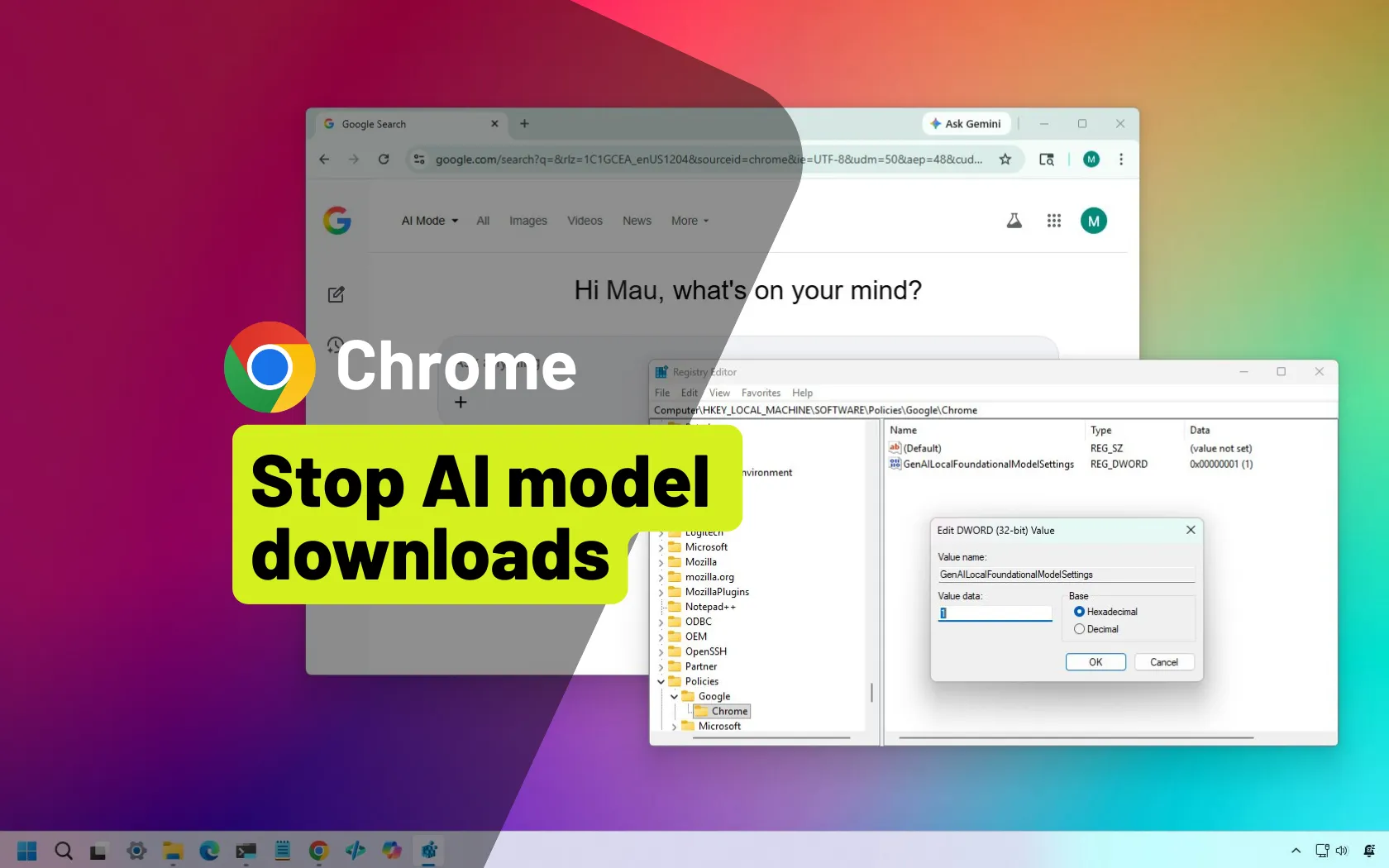 Stop Chrome from silently downloading Gemini Nano AI model on Windows ...