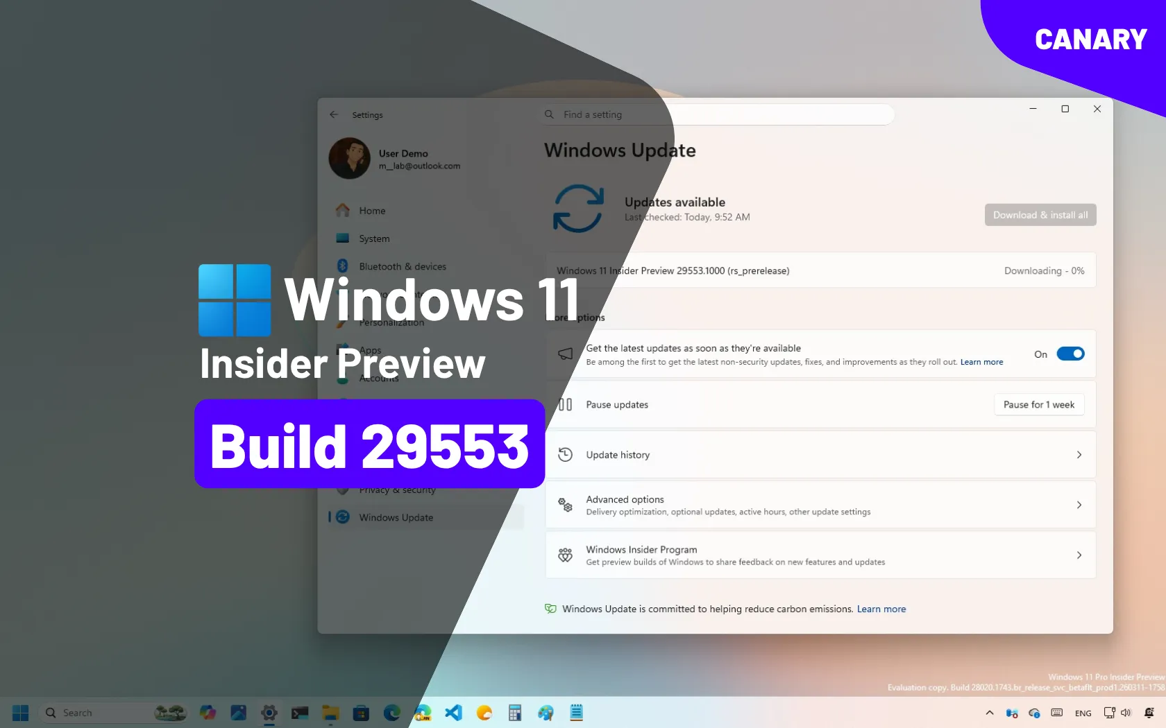 Build 29553 for Windows 11 27H2 platform changes (Canary) - Pureinfotech