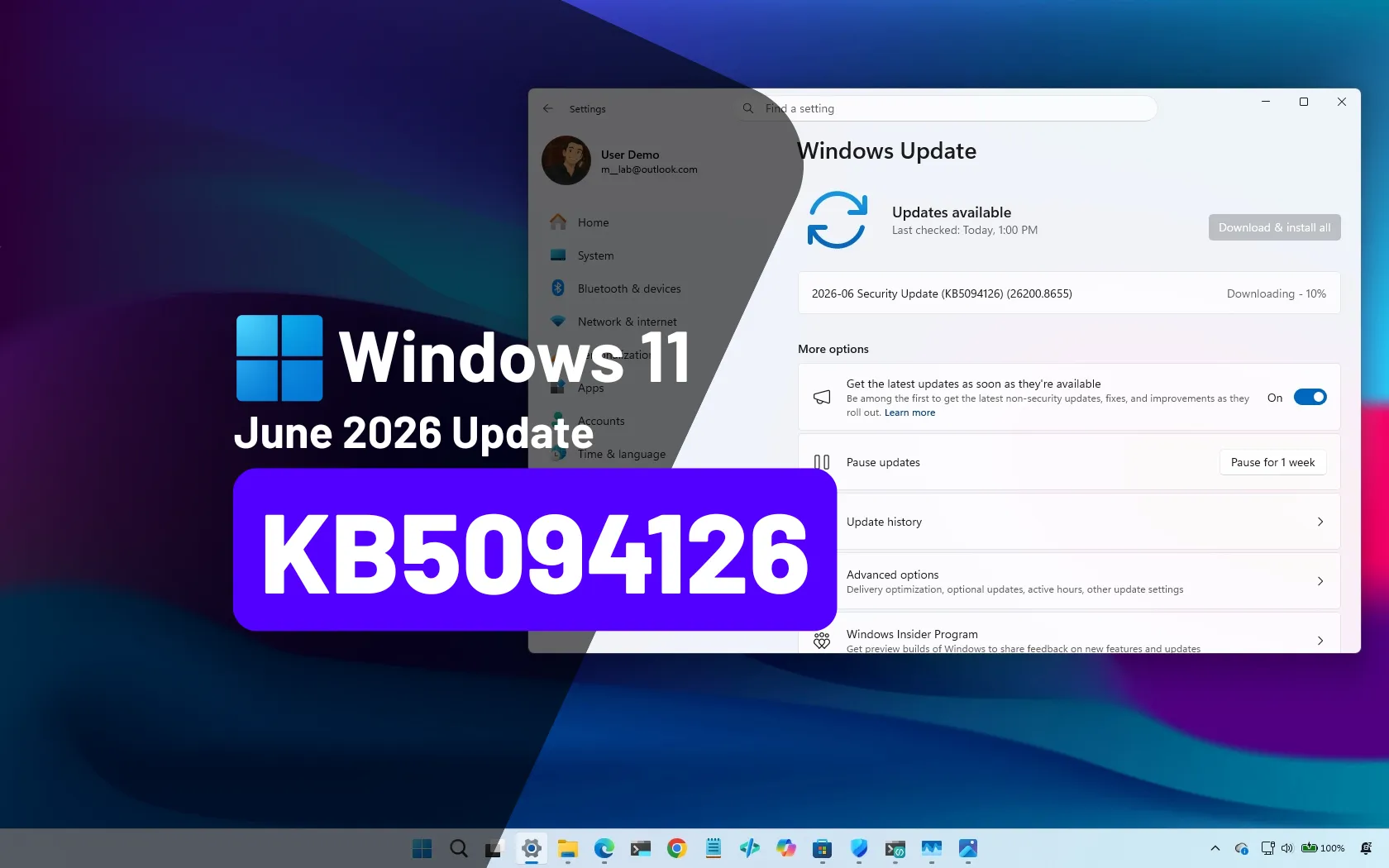 KB5094126 (build 26200.8655) for Windows 11 drops as part of the June ...