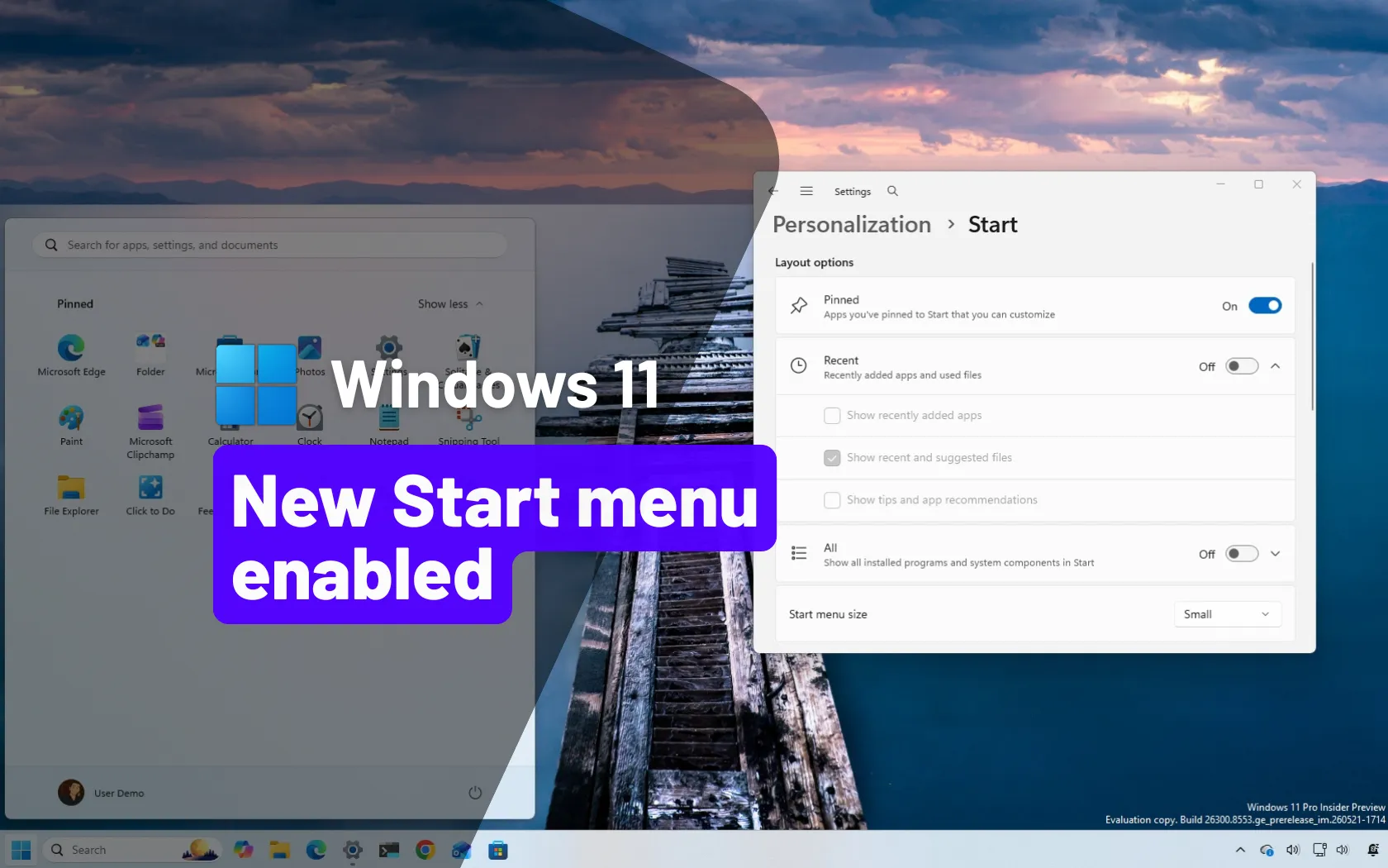 How to enable new Start menu size and customization settings on Windows ...