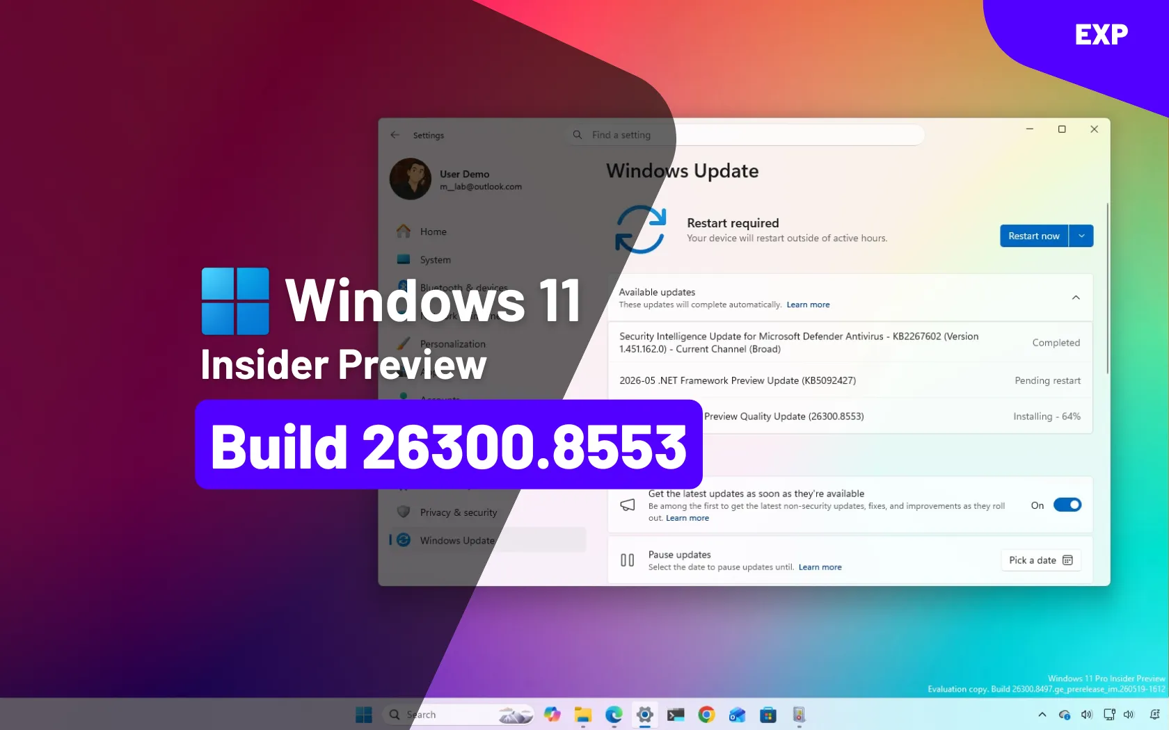 Build 26300.8553 for Windows 11 26H2 adds resizable Start menu and ...