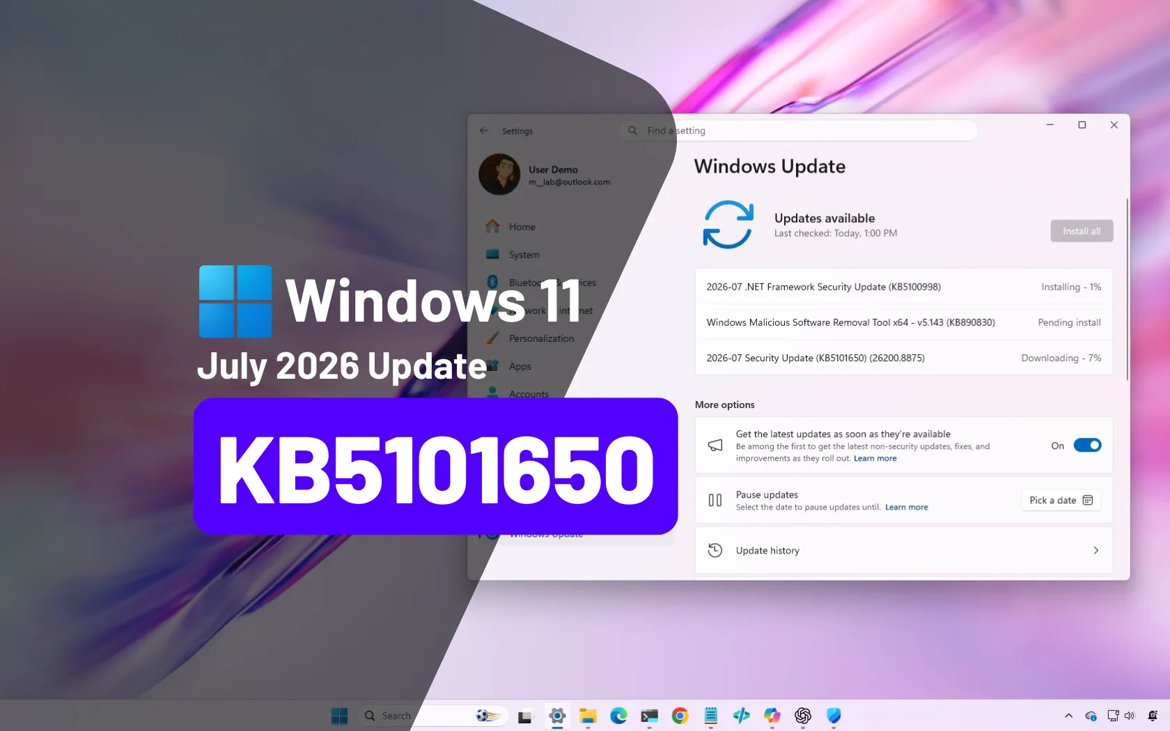 KB5101650 (build 26200.8875) for Windows 11 drops as part of the July ...