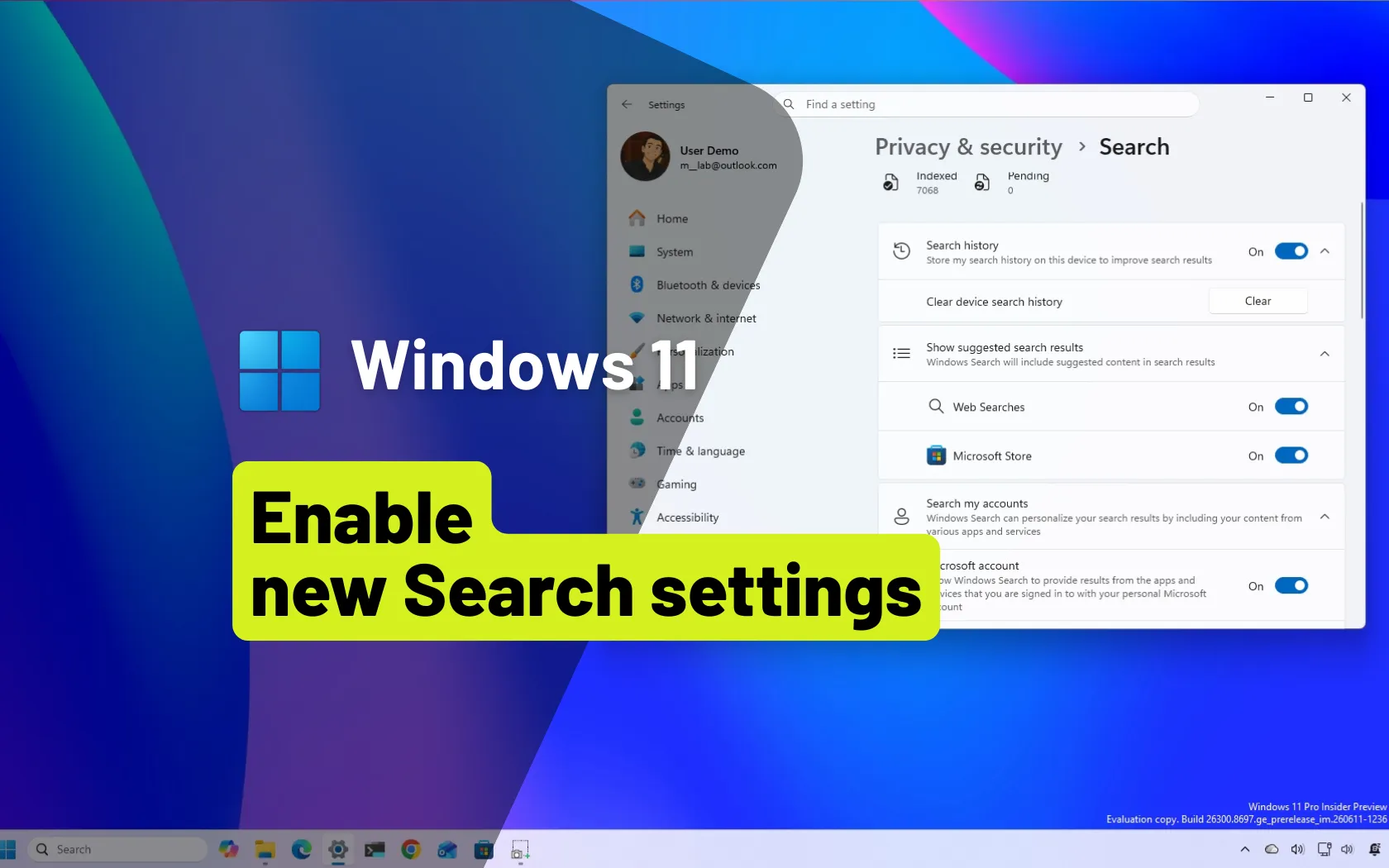 How to enable new Search settings to turn off Bing search results on ...